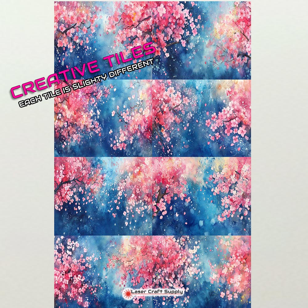 Cherry Blossoms - Creative Tile – Laser Craft Supply